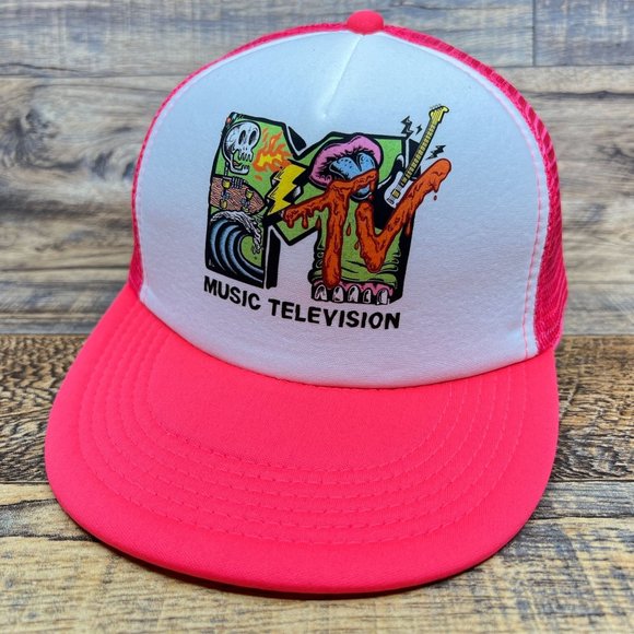 Unbranded | Accessories | Retro Mtv Mens Trucker Hat Pink Snapback Graffiti Abstract Tv 8s Music ...